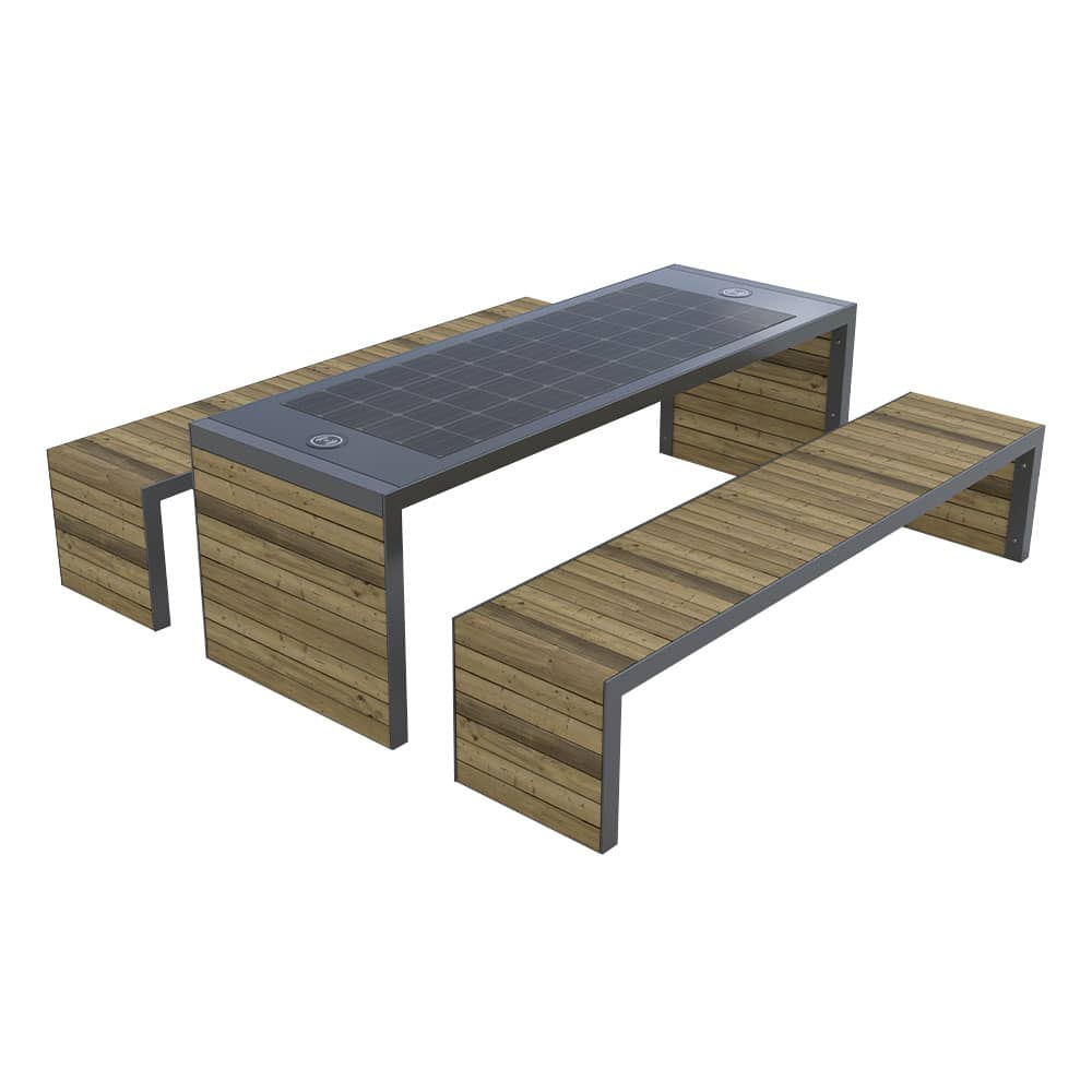 Sylva Solar Wifi Bench - USB, Bluetooth, Lighting, Technology